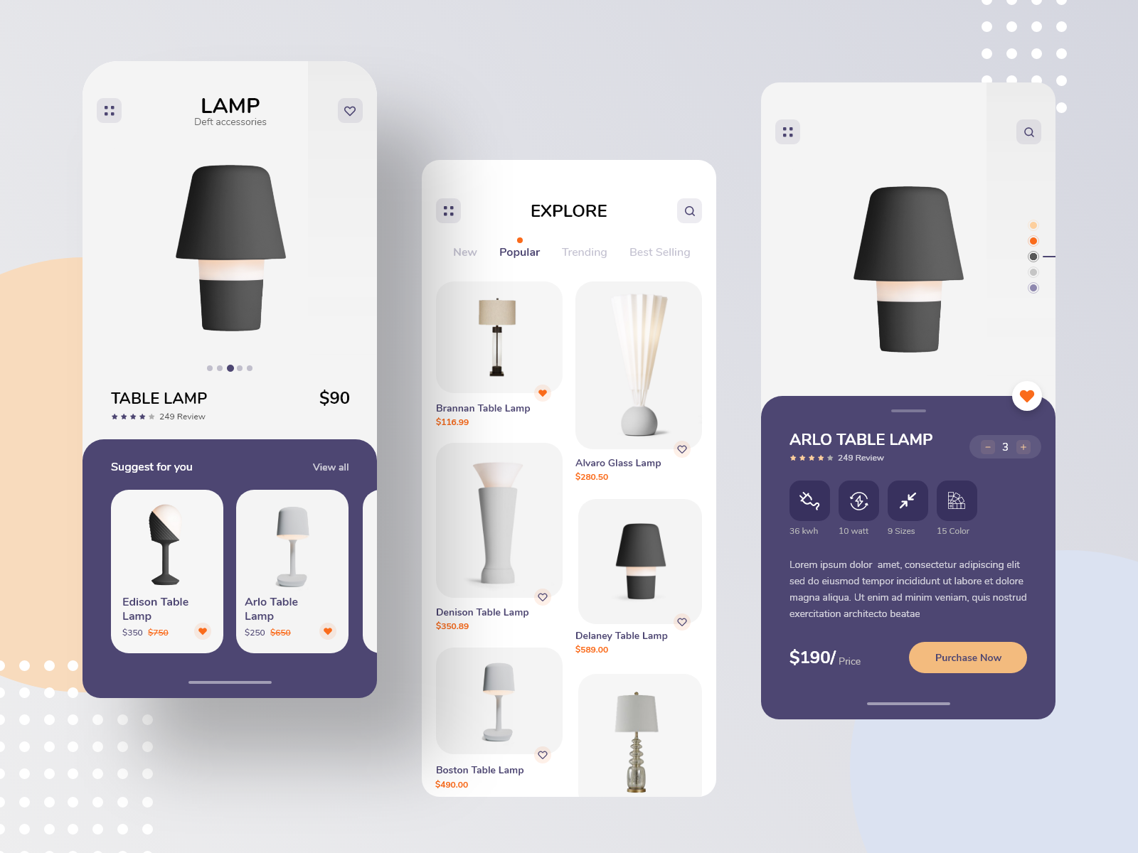 Lamp Store App by Koyes Ahmed for UI Deft on Dribbble
