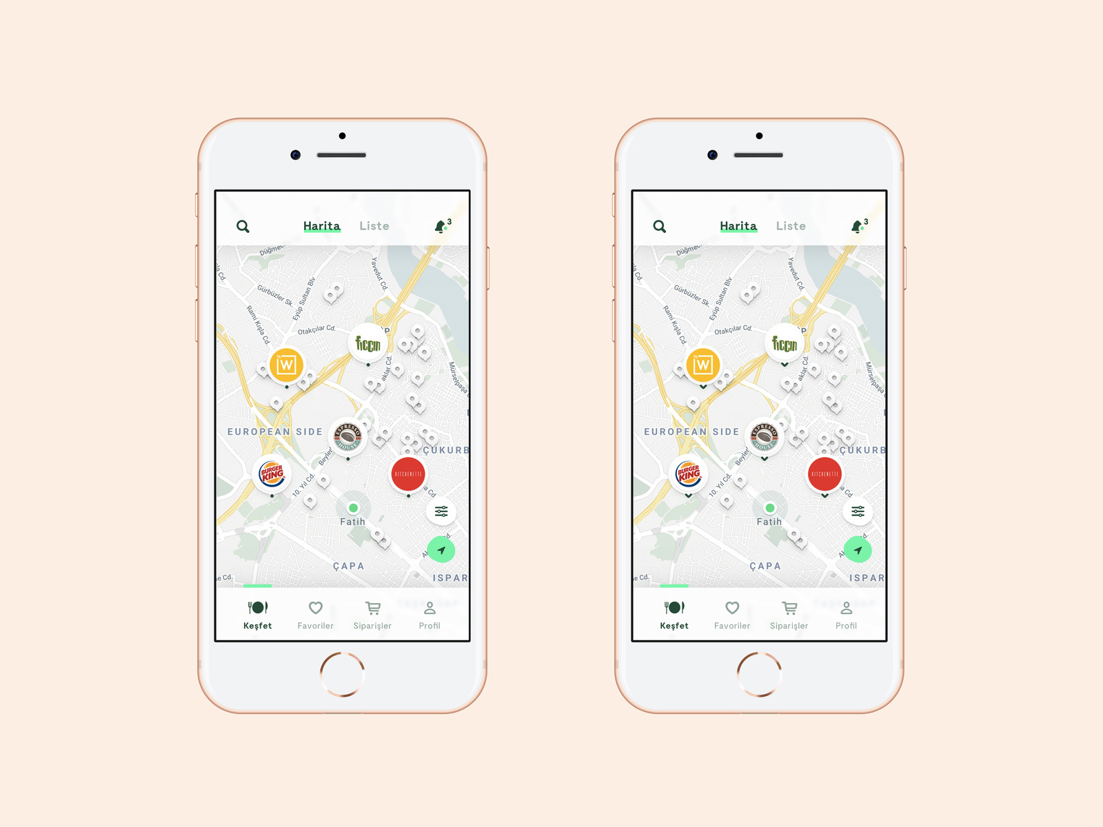 Food Delivery App Map View by Ozan Oztaskiran on Dribbble