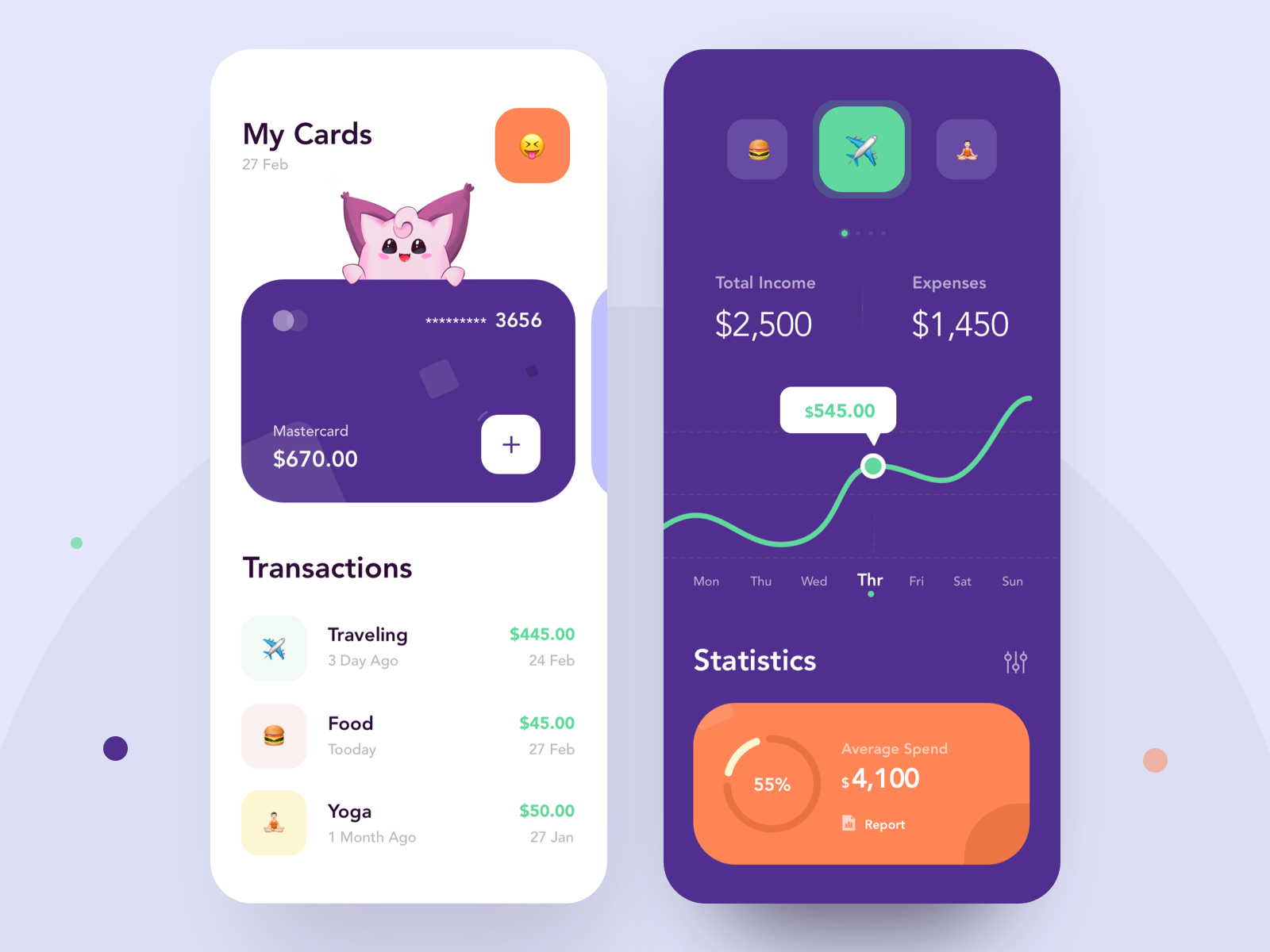 Banking App by Afterglow on Dribbble