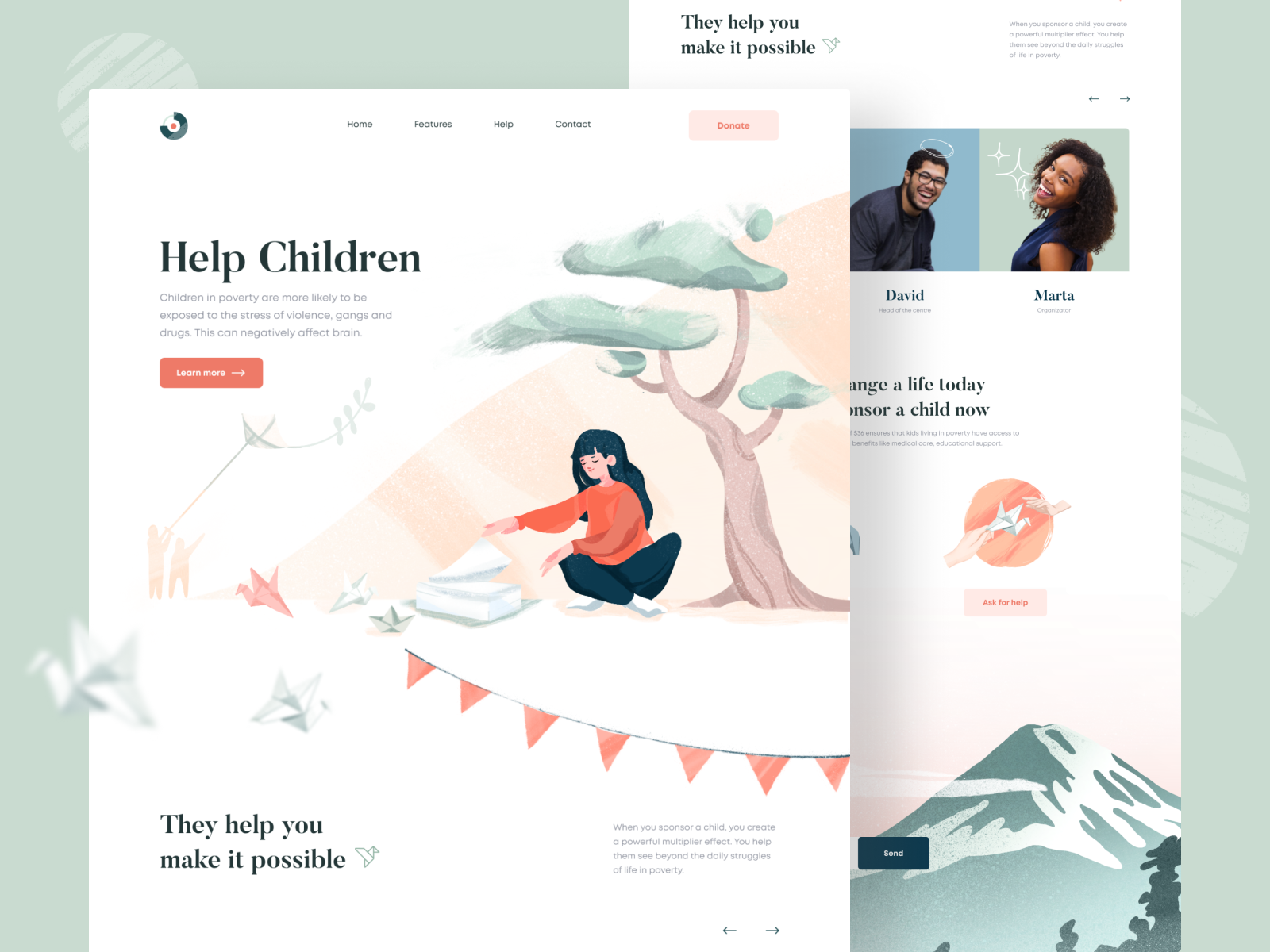 Help Kids Landing Page by Afterglow on Dribbble