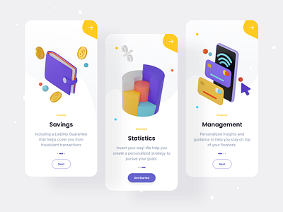 Banking App Splash Screens by Afterglow on Dribbble