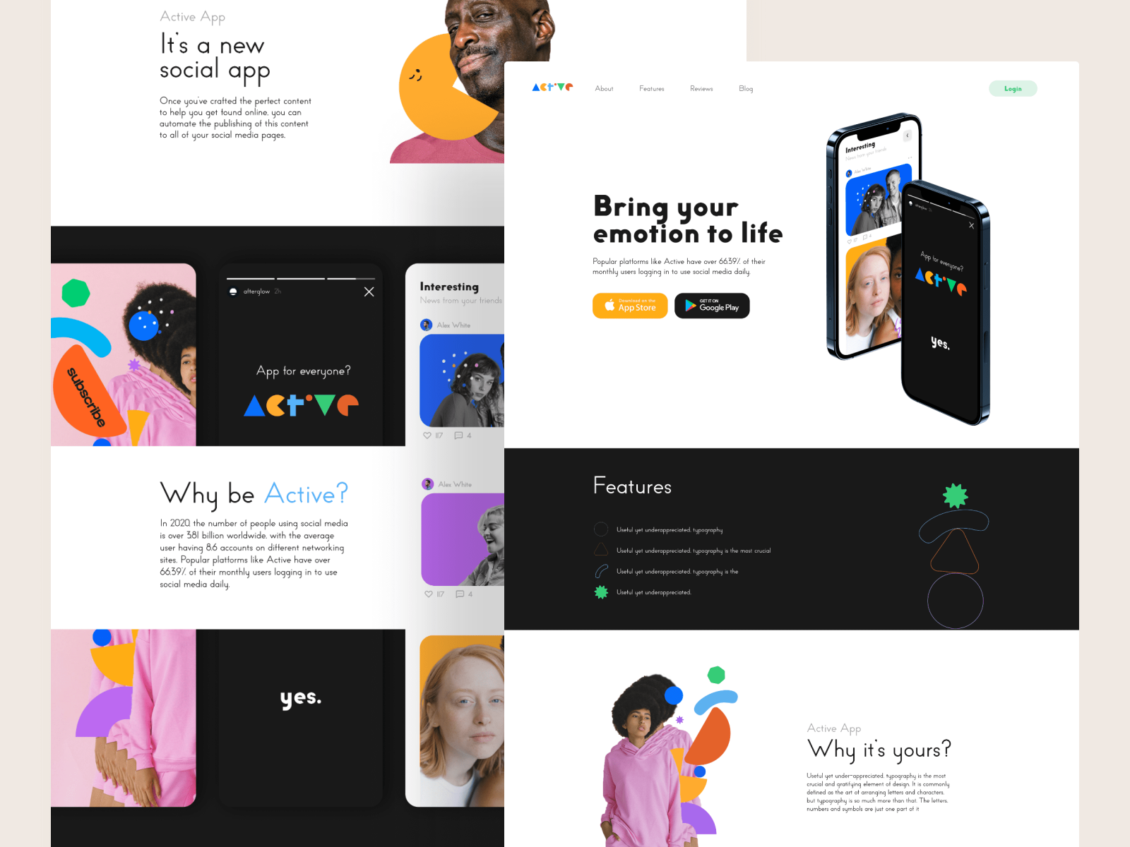 Active Landing Page by Afterglow on Dribbble
