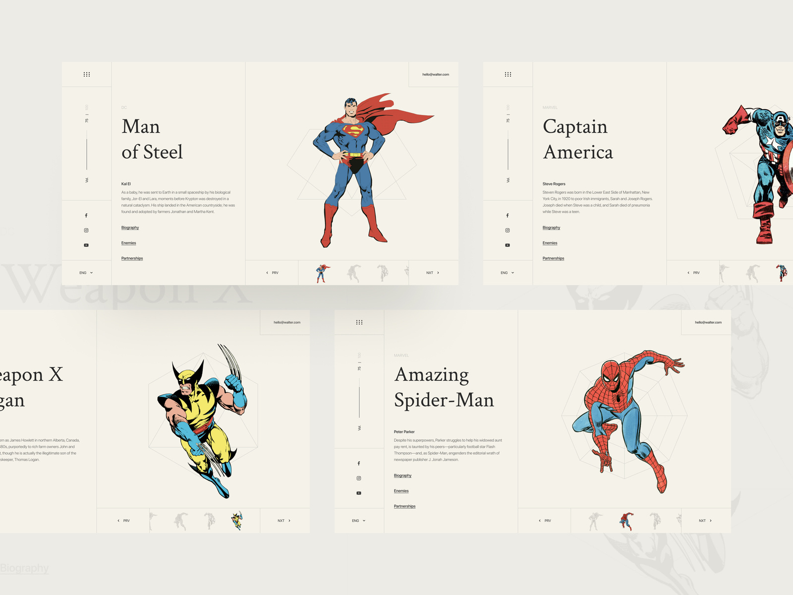 Marvel DC crossover website vintage style design by Tumen on Dribbble