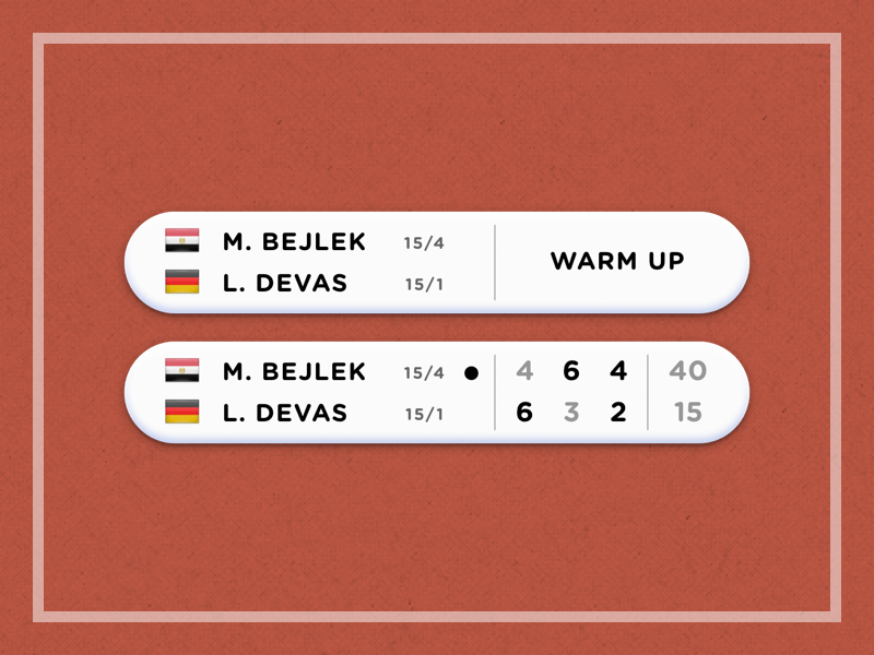 UI | Scoreboard 🎾 [22/30] by Julie Charrier on Dribbble