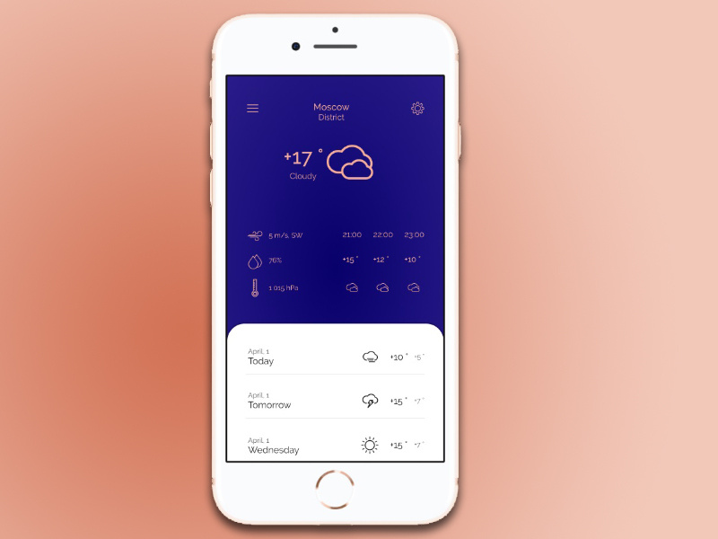 Weather (Daily UI #037) by Daria Samarina on Dribbble