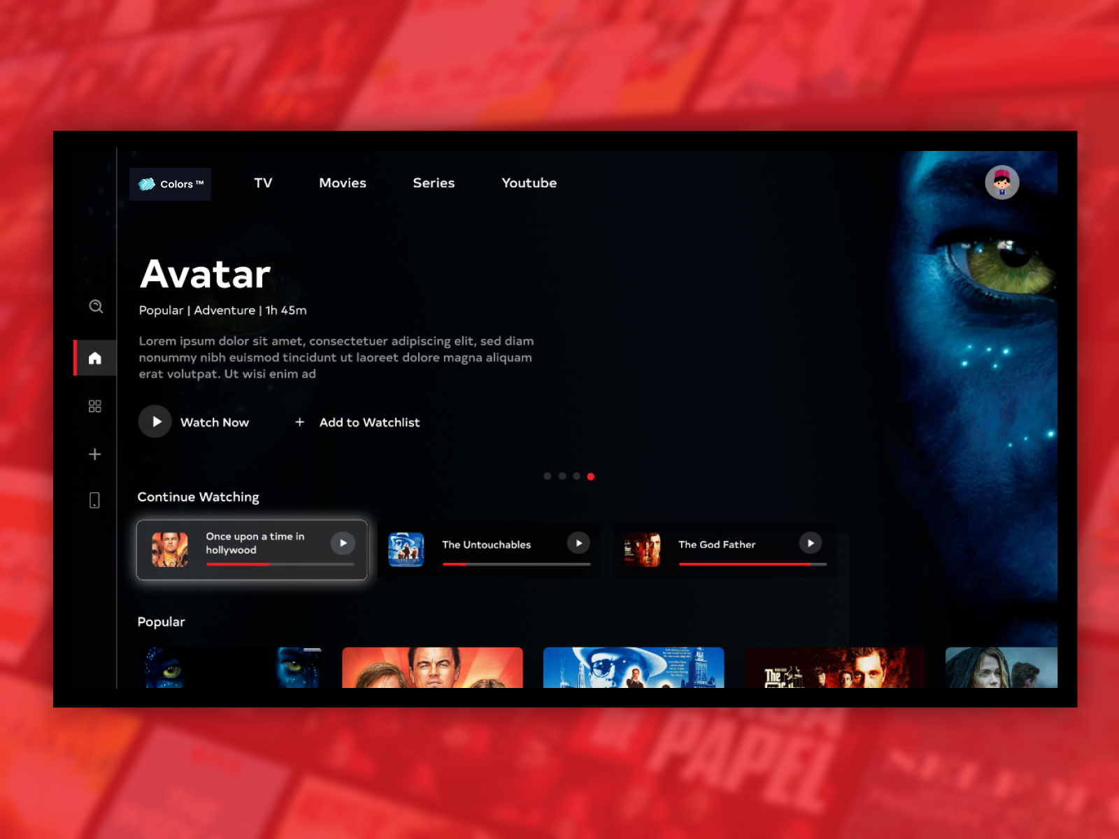 Internet TV UI Design by Nikhil Sharma on Dribbble