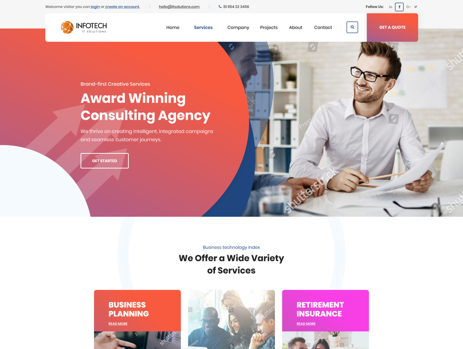 Infotech - IT Solutions HTML Template by CreativeWS on Dribbble