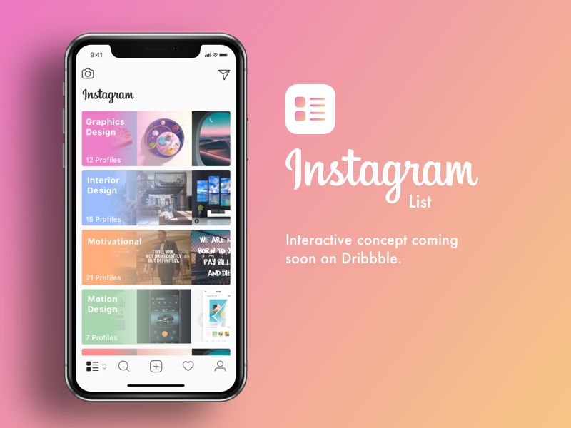 Instagram List - Interactive Concept Coming Soon! - Prototypr | Prototyping