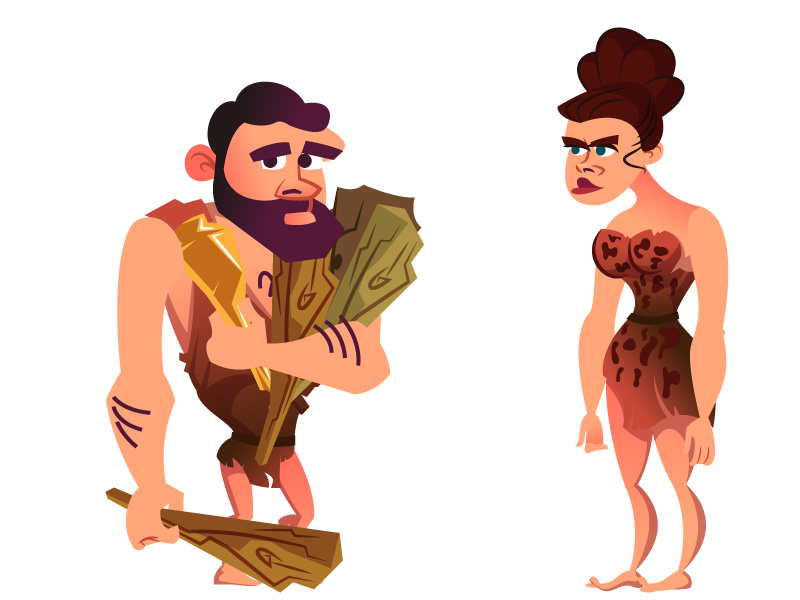a cave couple by Igor Ianchenko on Dribbble
