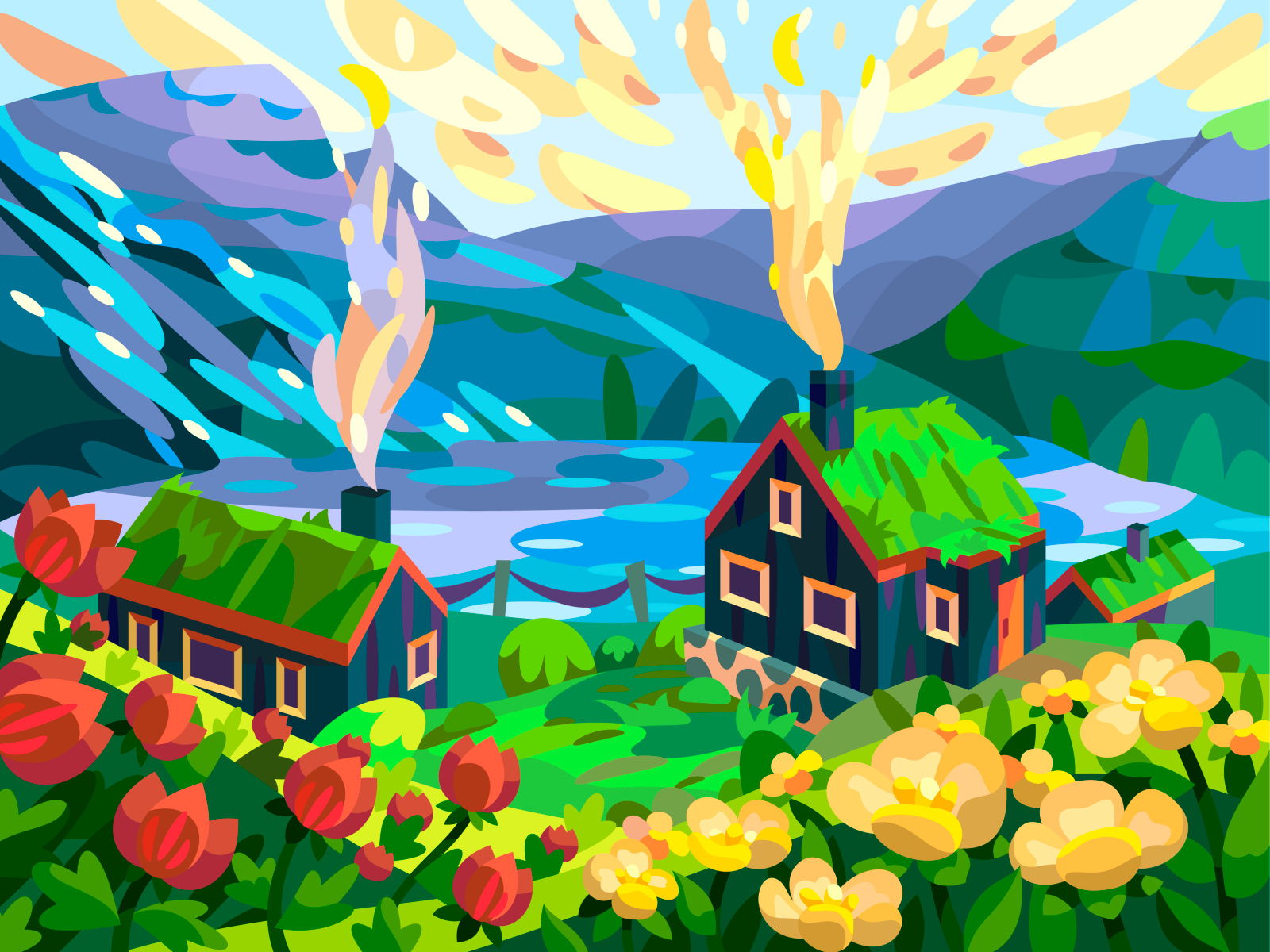 Flower field by Igor Ianchenko on Dribbble