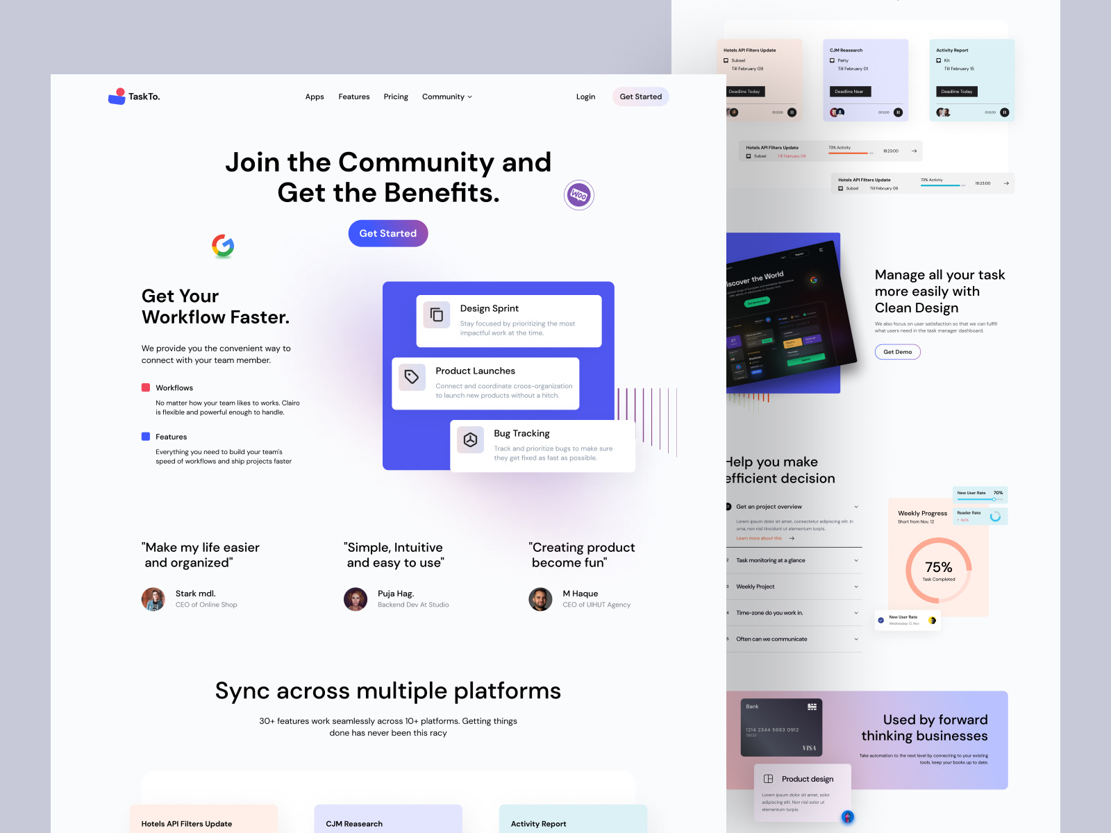 Task Management Website Design - Task To. by Mehedi Titas for UIHUT ...