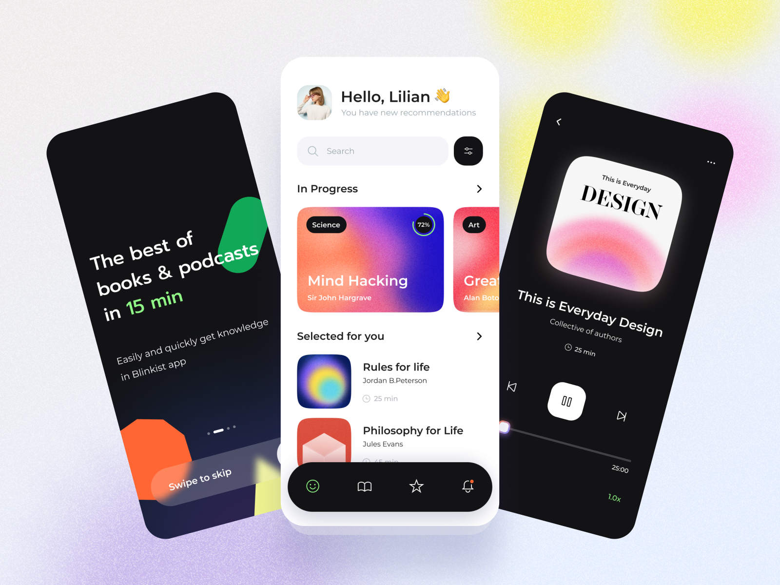Book & Podcast mobile app by Tamriko Mishvelidze on Dribbble