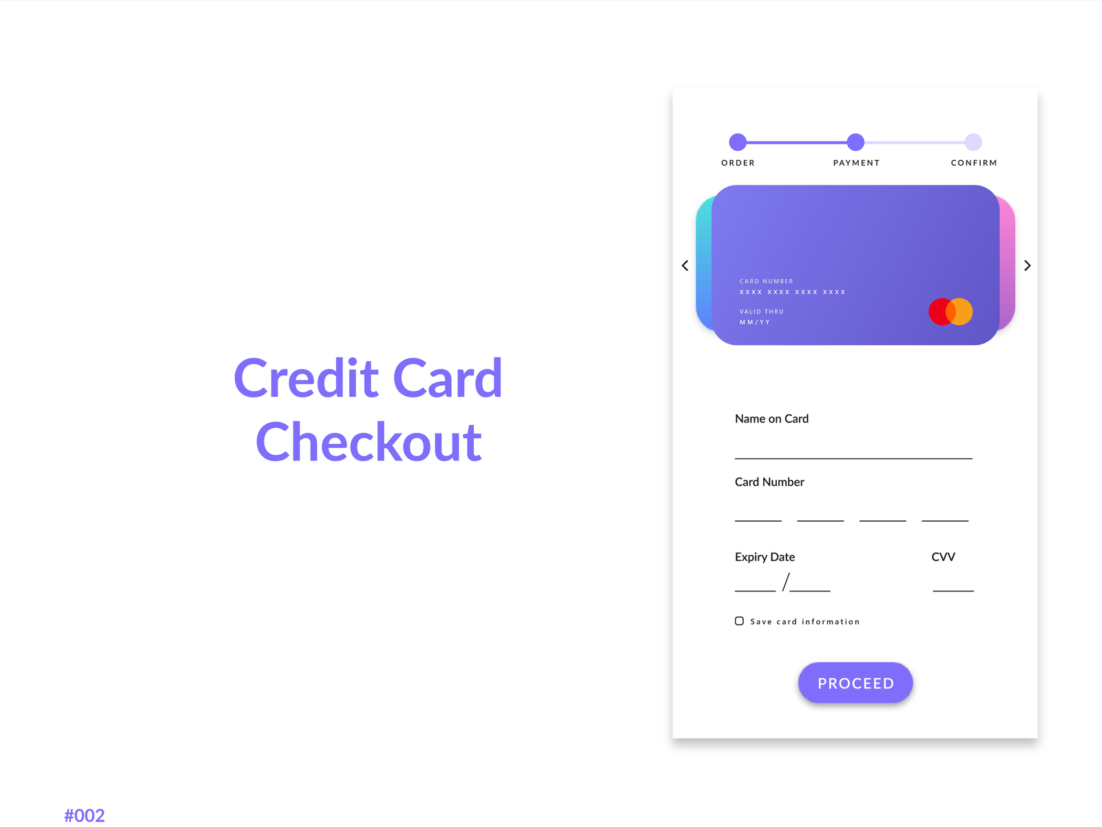Daily Ui 002 Credit Card Checkout By Omkar Joshi On Dribbble