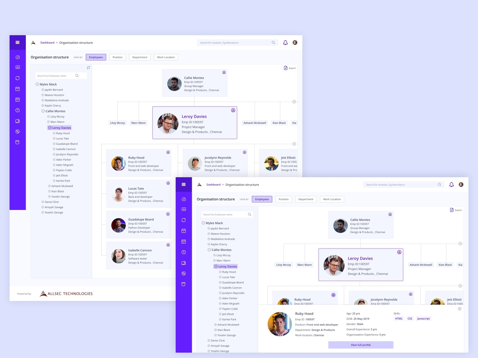 Allsec HRMS - People structure by Manju Rangaraju on Dribbble