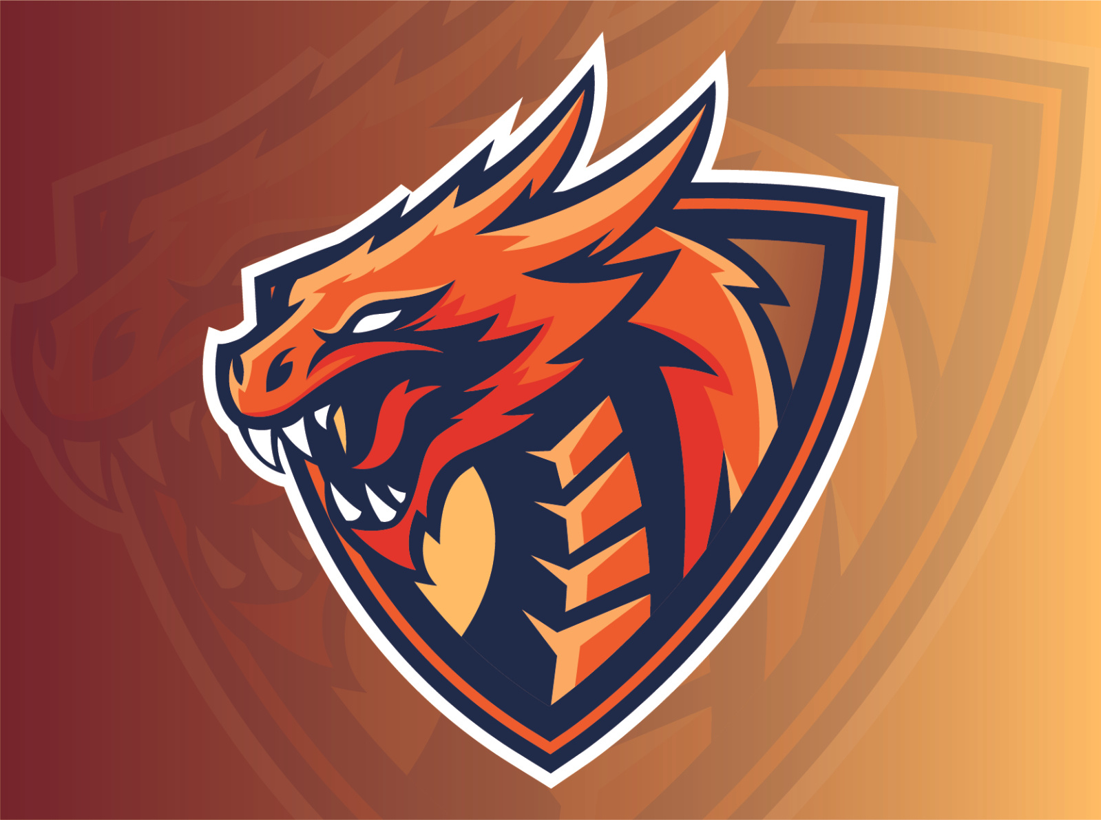 Orange Drangon Mascot by Joseph on Dribbble