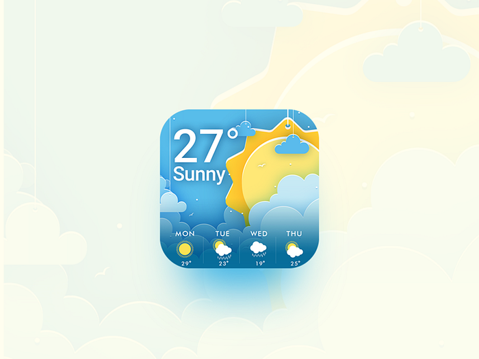 Weather Forecast App Icon by Haluk Turken on Dribbble