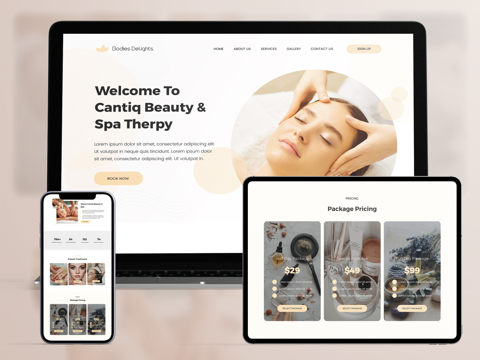 Bodies Delight Web UI by Hit Depani on Dribbble