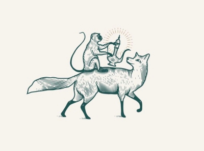 Monkey & fox illustration by Root Studio on Dribbble