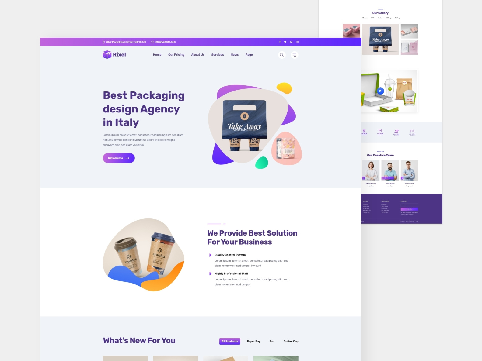 Package Design Company landing page by WebTend on Dribbble