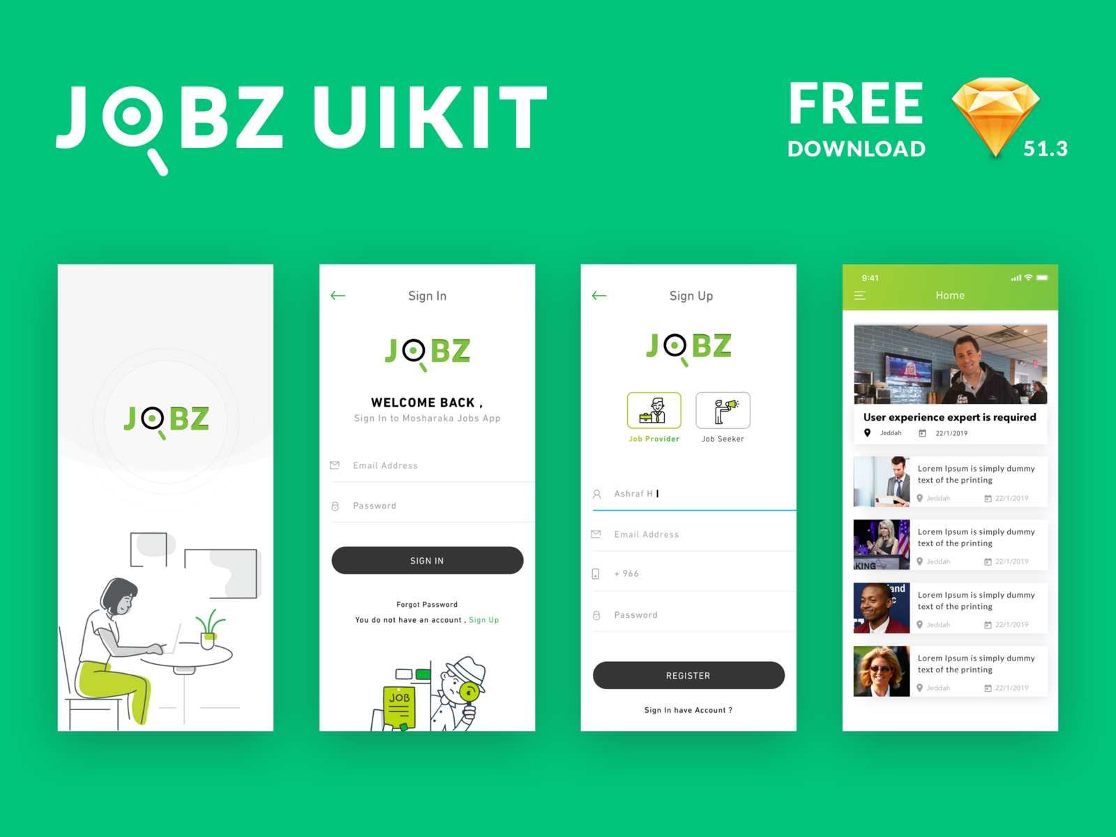 Jobz Uikit - Free Download by Hexa on Dribbble