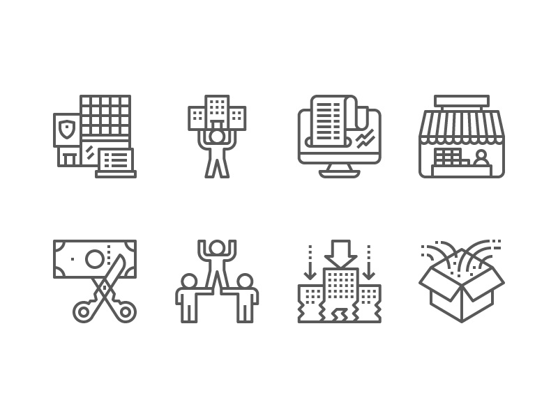 Business world icons by Becris on Dribbble