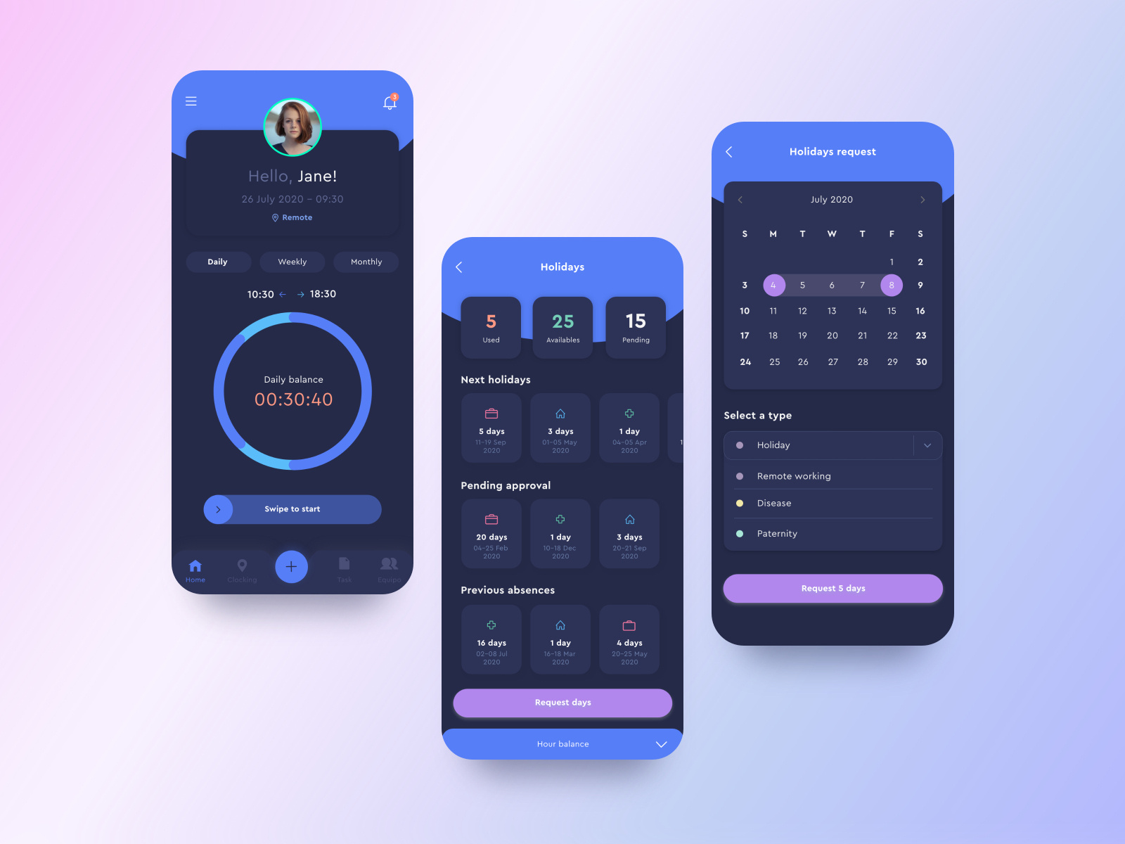 Time Tracker App by Desideria Acquaviti on Dribbble