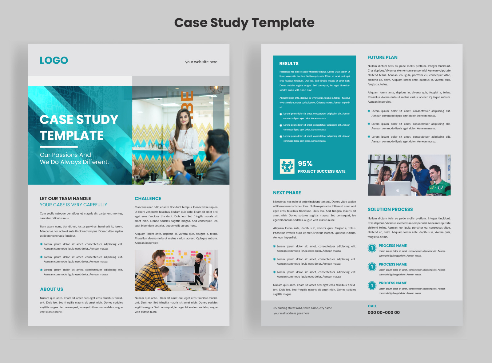 Case Study Template, Flyer Template, Double Side Flyer, Brochure by ...