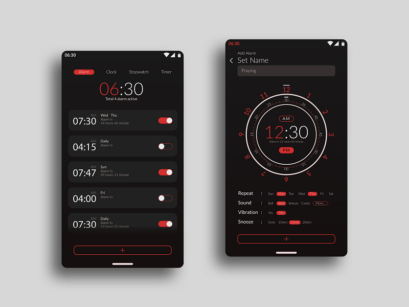 Simple Alarm App designs, themes, templates and downloadable graphic ...