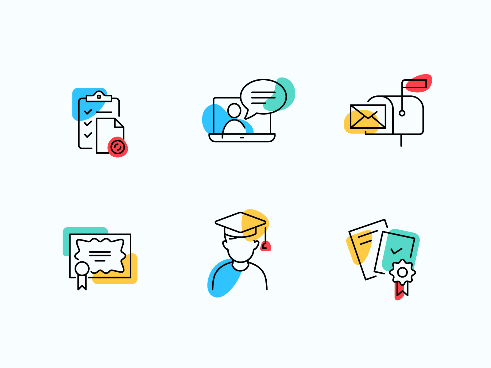Icons set for educational platform by Sofia Zheltukhina on Dribbble