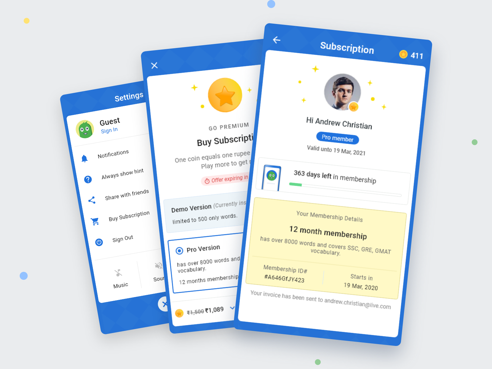 Subscription page by Muruganandam s on Dribbble