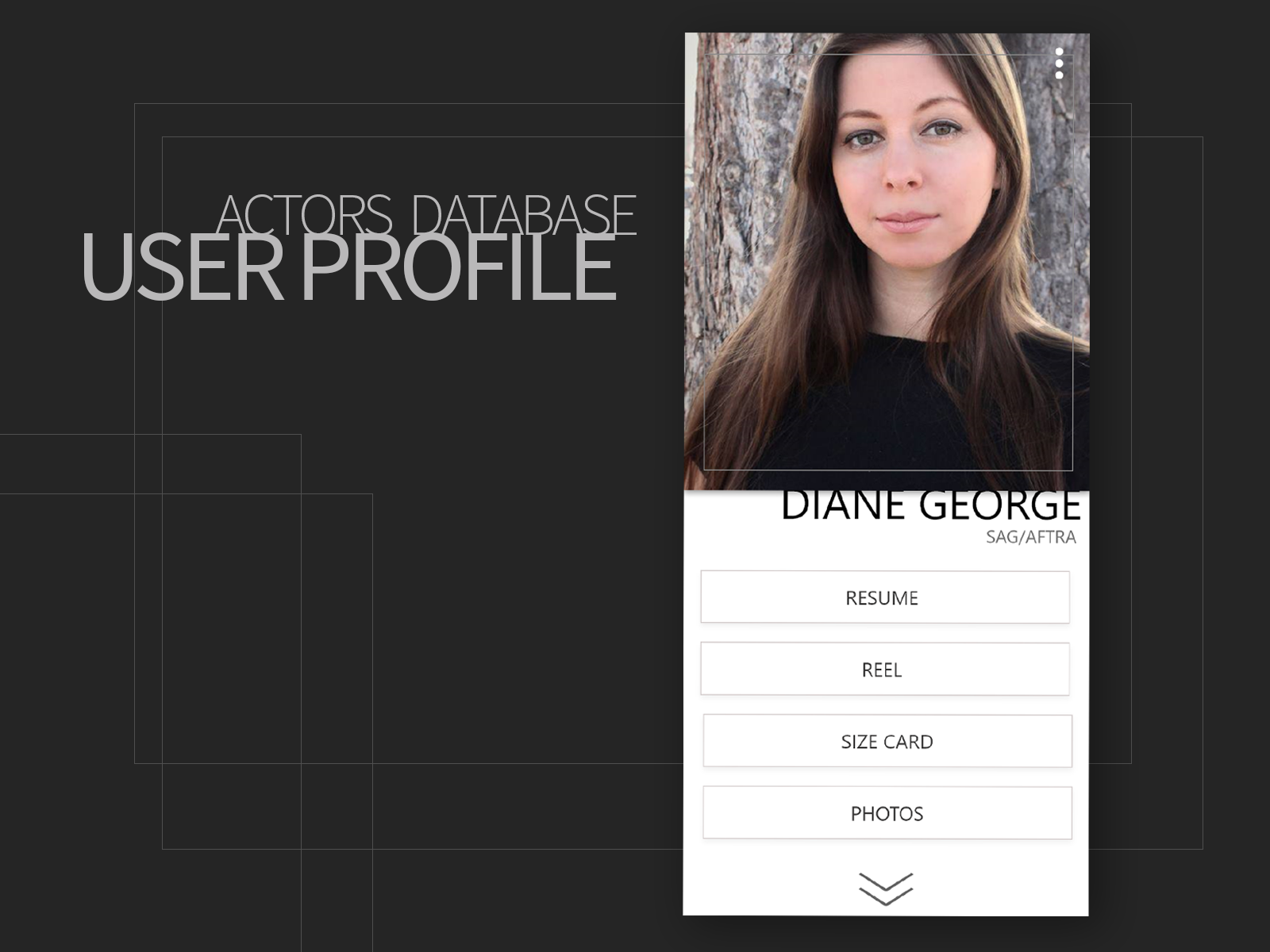 Actors Database User Profile by Elizabeth Moore on Dribbble