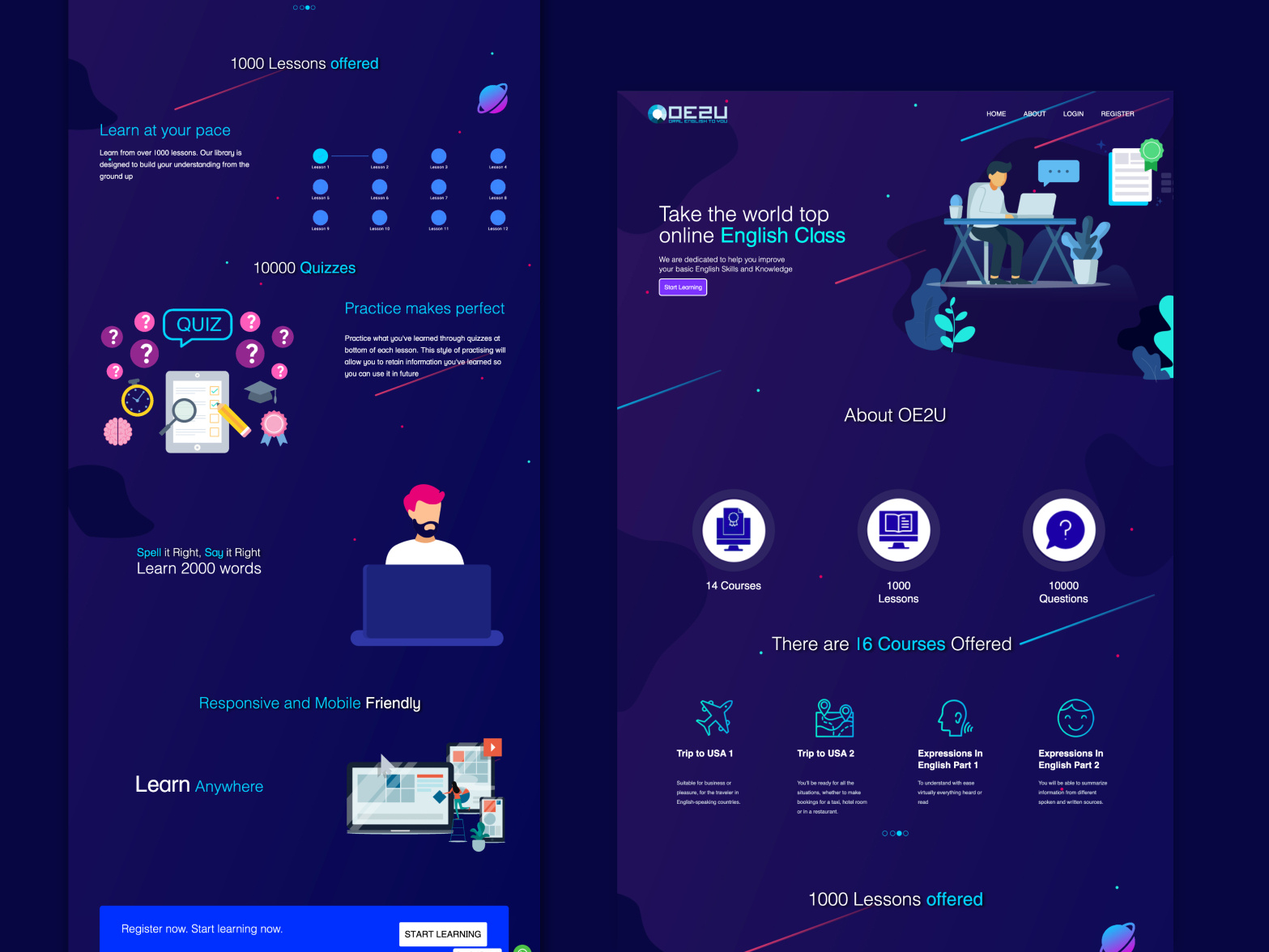 OE2U - Landing Page Design by Nahaël Mele on Dribbble