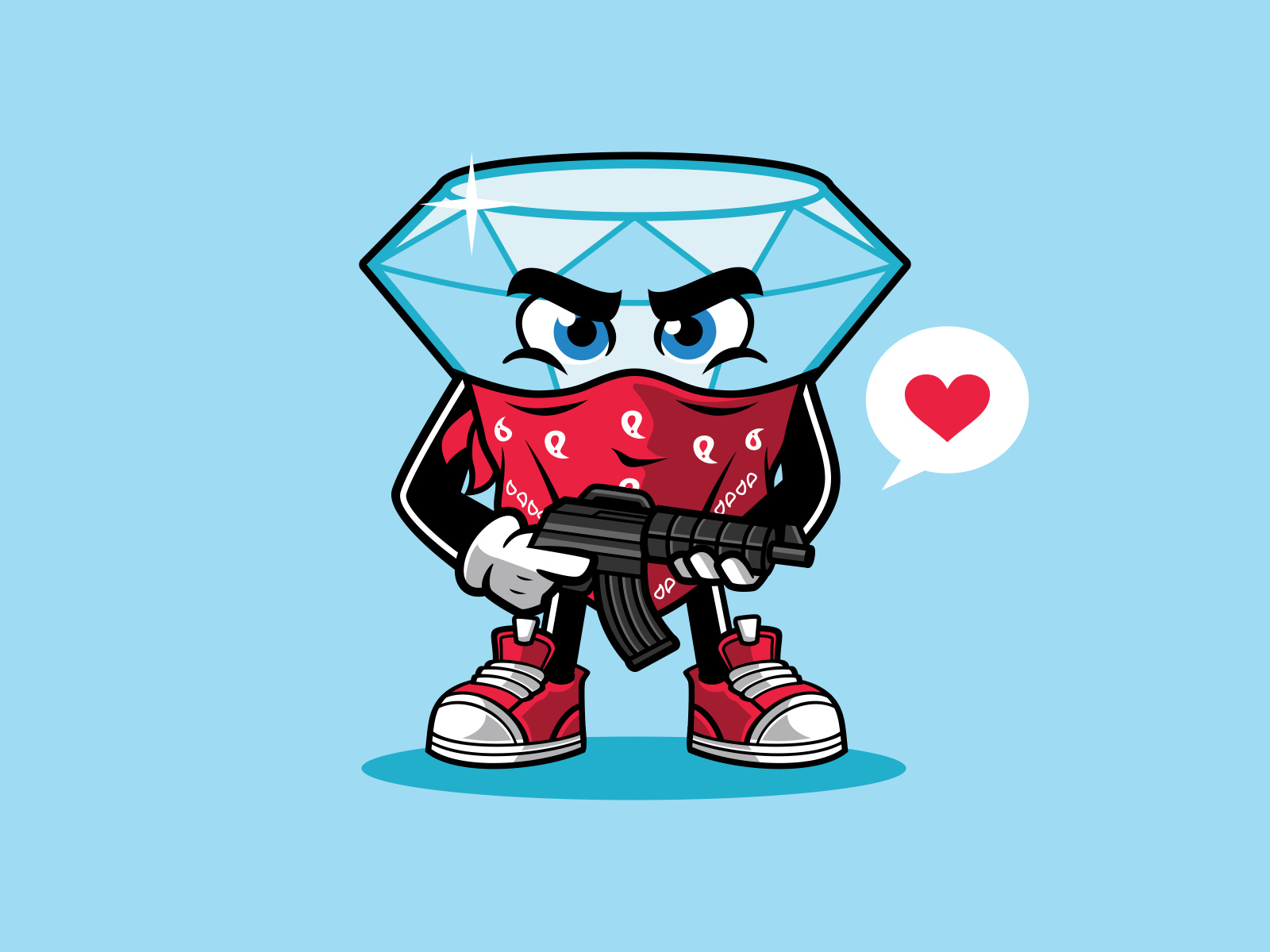 diamond gun by rasya on Dribbble