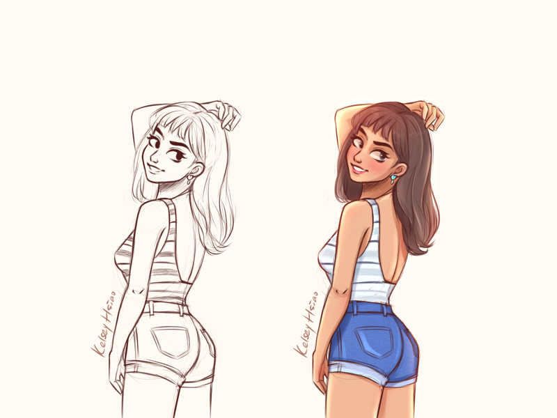 Draw a girl by Kelsey Hsiao on Dribbble