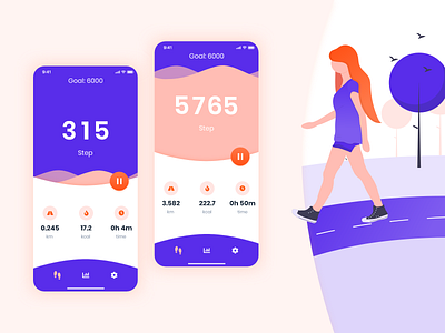 Step counter by Sona Verdyan on Dribbble