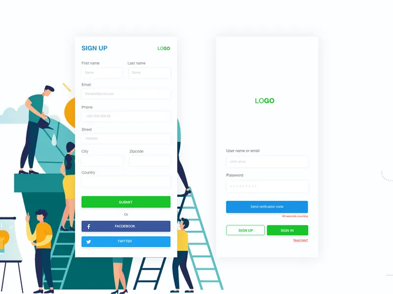 Mobile App Login designs, themes, templates and downloadable graphic ...