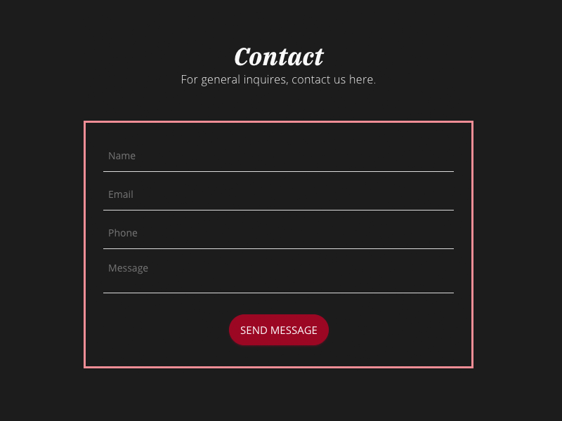 Contact Form by Jennifer Hibdige on Dribbble