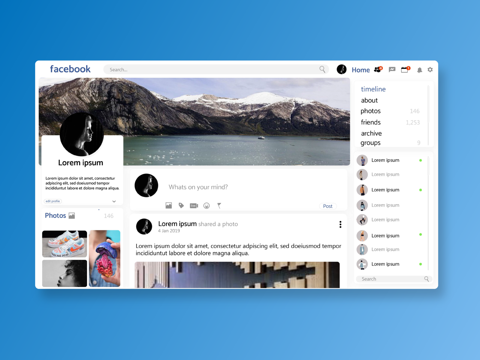 Facebook Redesign by Augustine Thomas on Dribbble