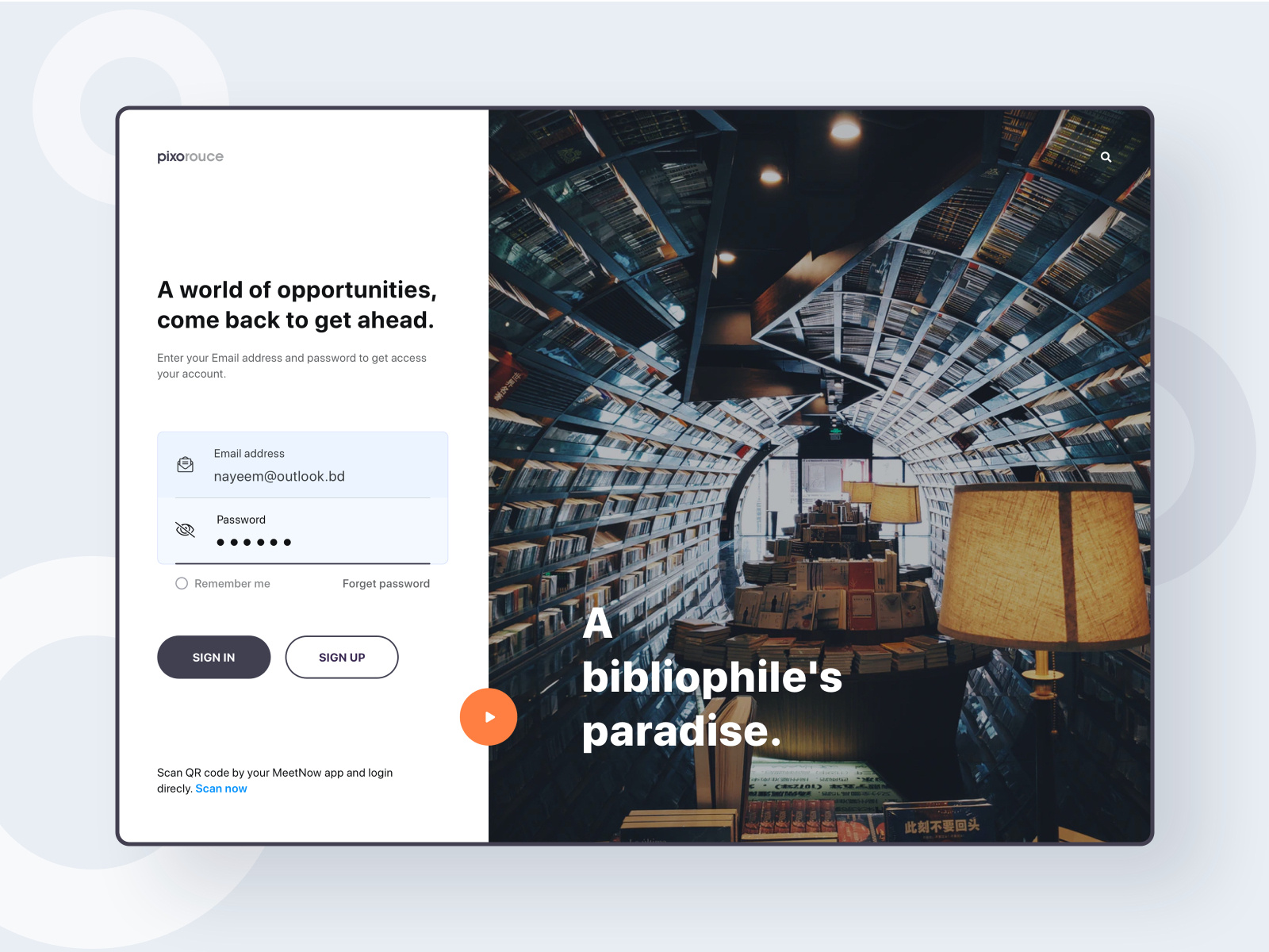 Online library split screen - log in page by nazibuddoula nayeem on ...