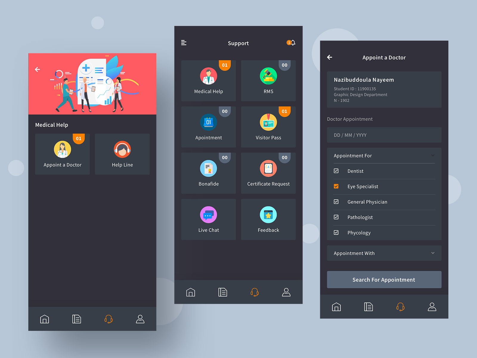 LPU TOUCH dark theme by nazibuddoula nayeem on Dribbble