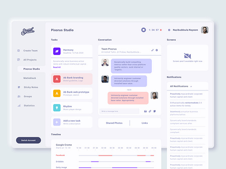 Team Work application by nazibuddoula nayeem on Dribbble