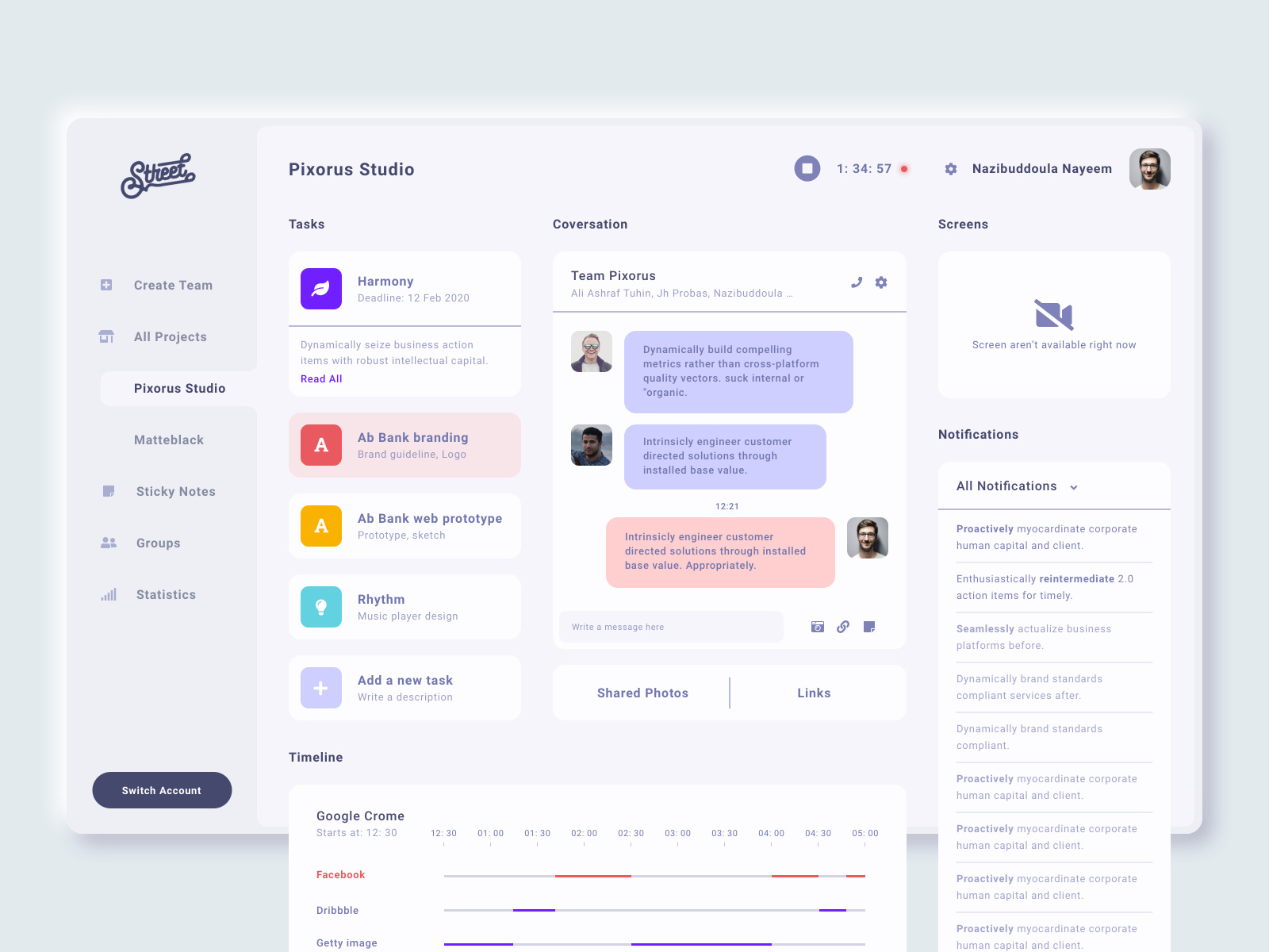 Team Work application by nazibuddoula nayeem on Dribbble
