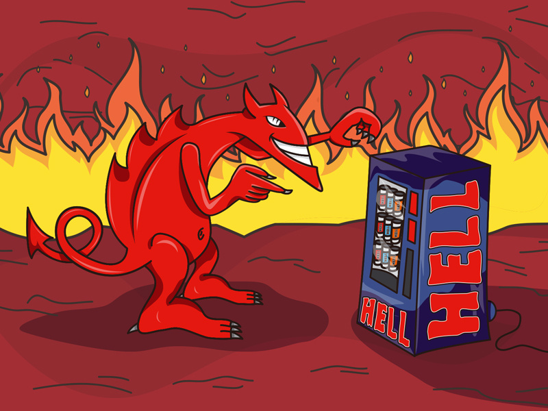 Hell - behind the scenes - illustration by Roland Rónai on Dribbble