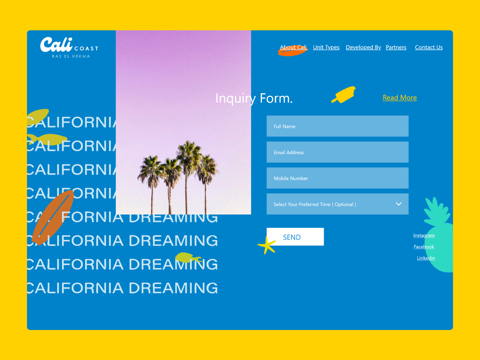Cali Coast - Landing Page by Muhmd salah on Dribbble