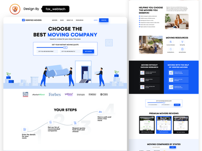 Home Moving Website Design by fox_webtech on Dribbble