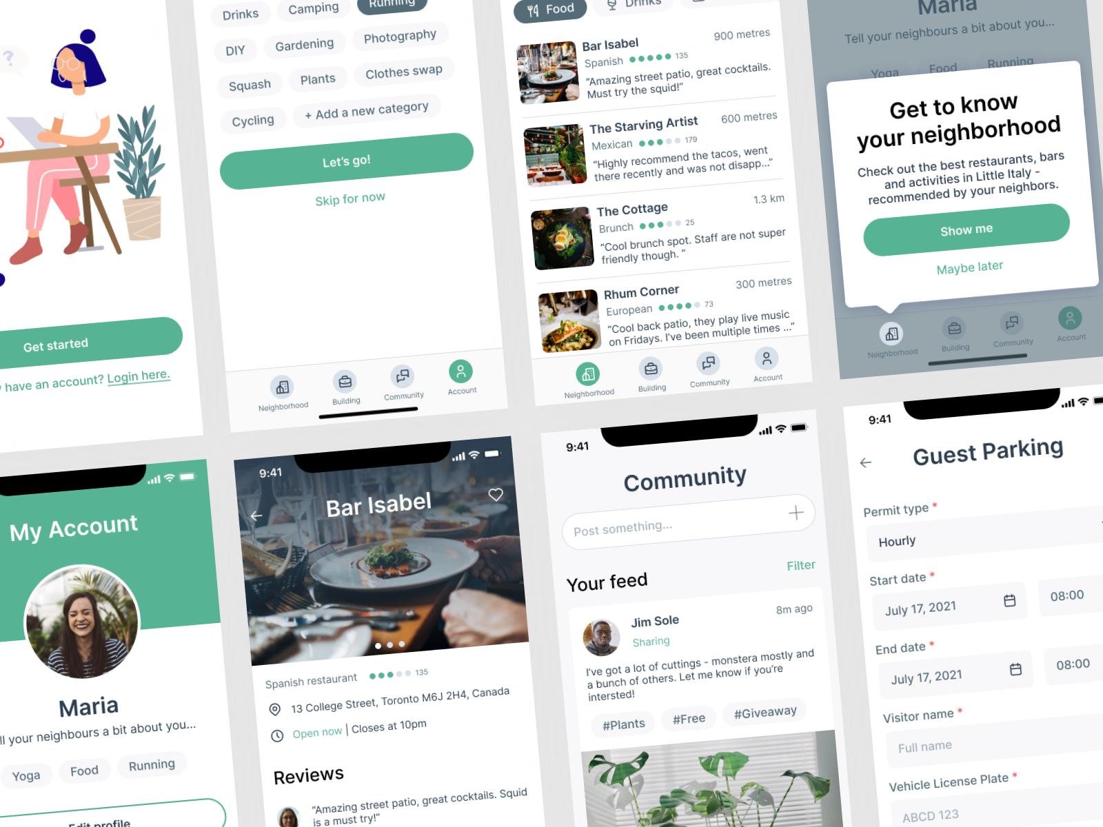 Concept for a community app: Collective by Maria Duvidzon on Dribbble