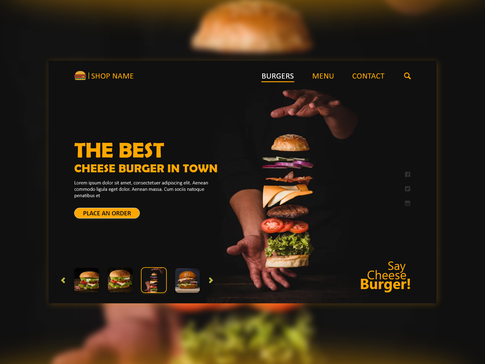Burger shop's landing page idea by Rifat on Dribbble