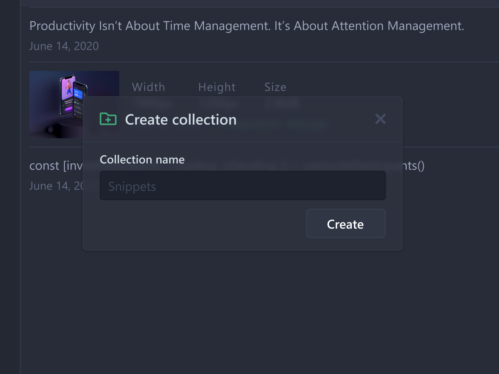 Collection modal by Kasper Mikiewicz on Dribbble