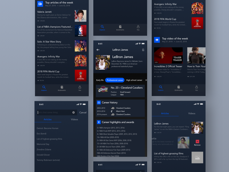 an App like Wikipedia - Dark theme by Khanh Dinh on Dribbble