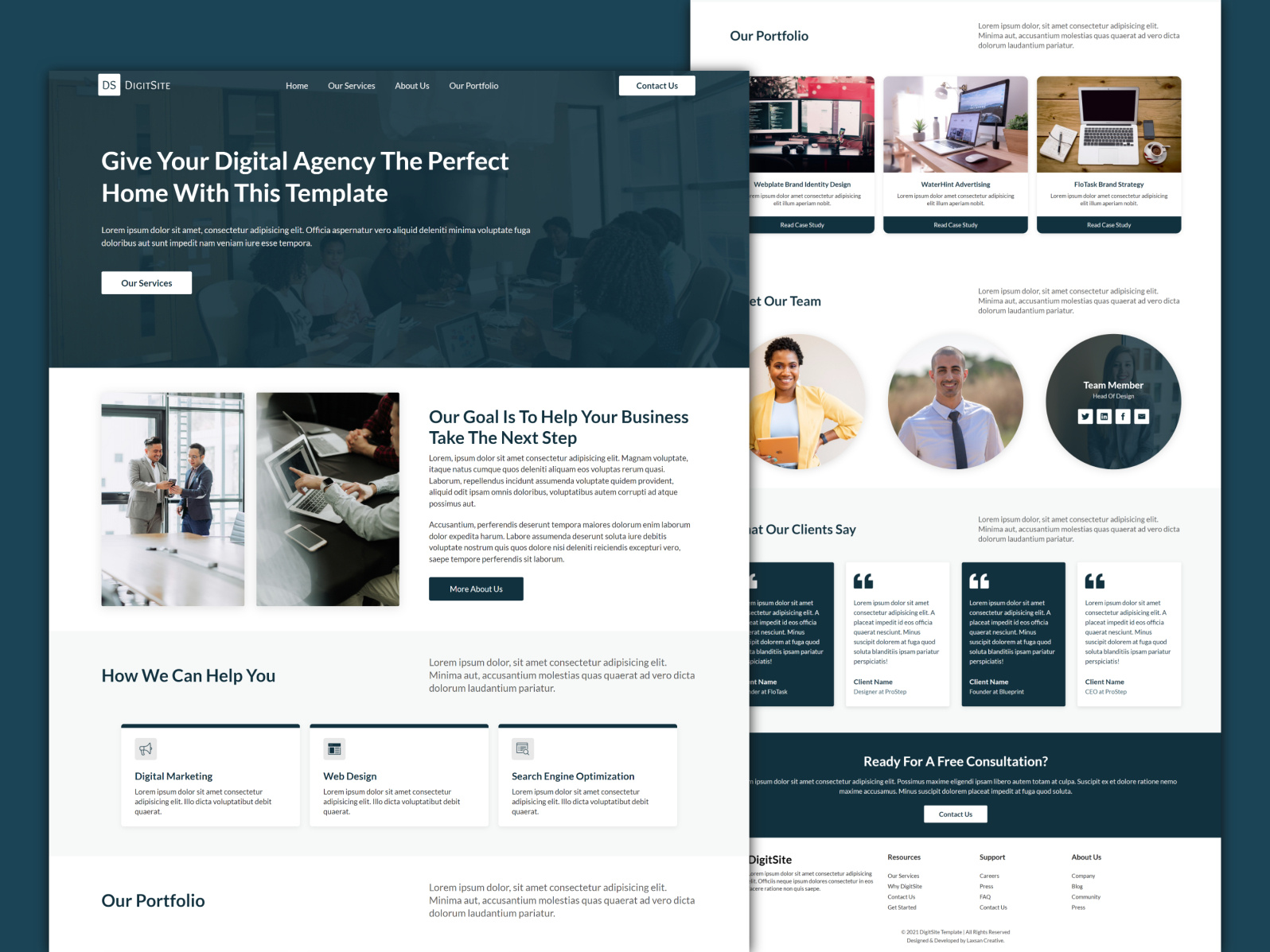 DigitSite - Multi Purpose Website Template by Webplate on Dribbble